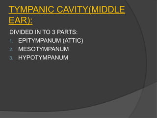 anatomy and physiology of middle ear spaces | PPTX