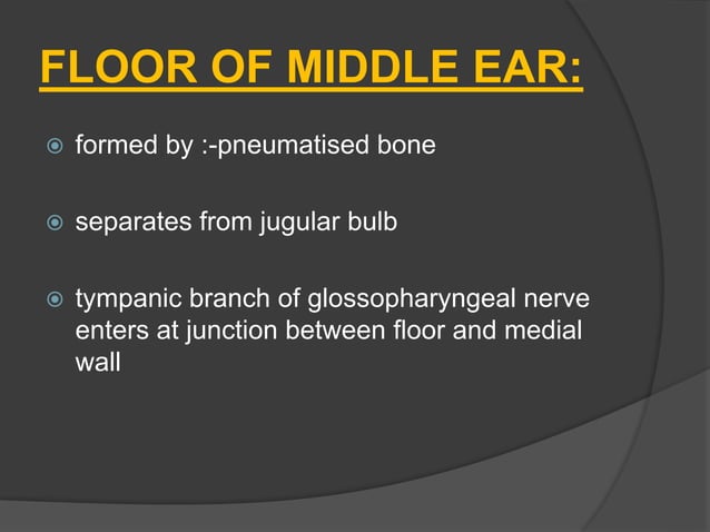 anatomy and physiology of middle ear spaces | PPTX