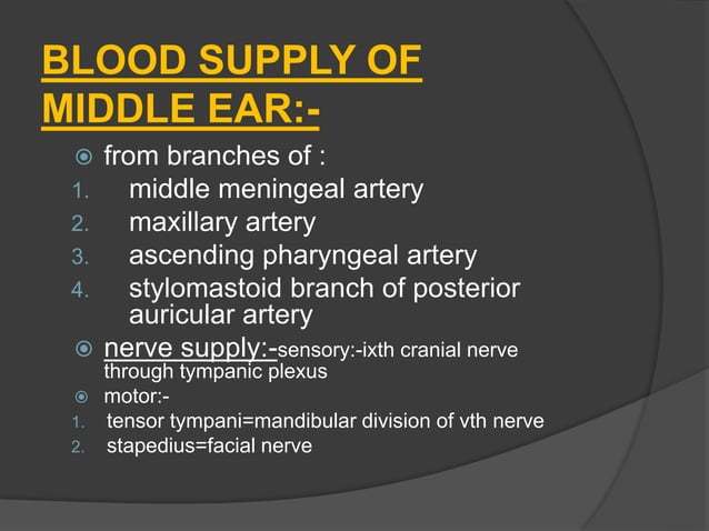 anatomy and physiology of middle ear spaces | PPTX
