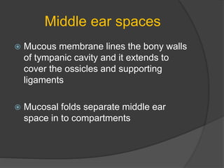 anatomy and physiology of middle ear spaces | PPTX