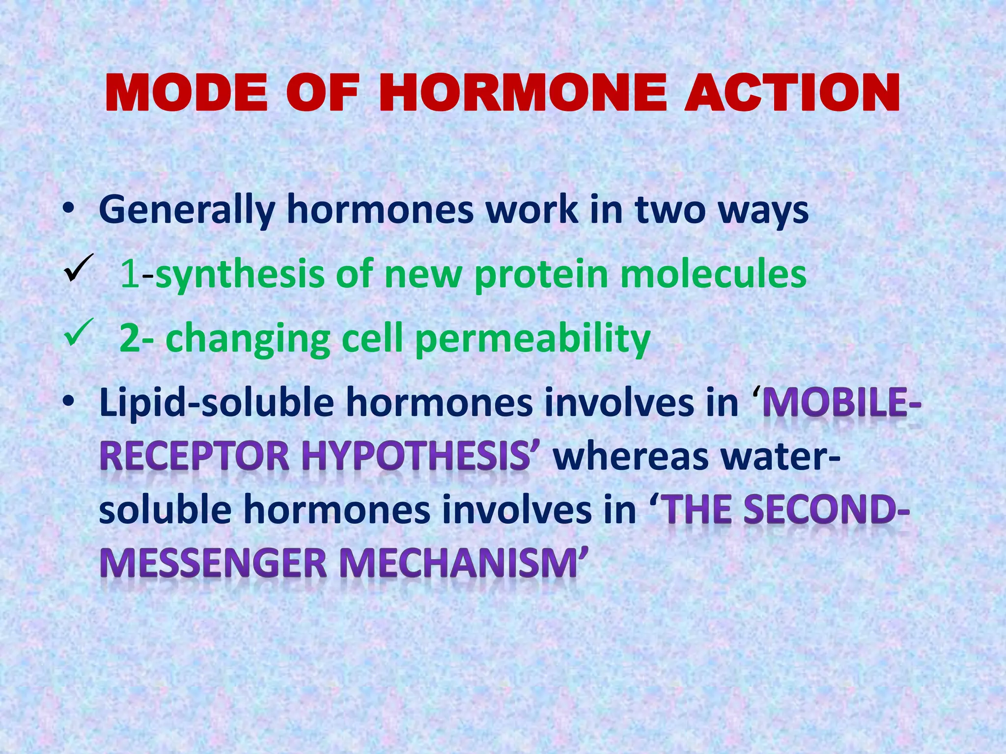 Mechanism & action hormone | PPTX
