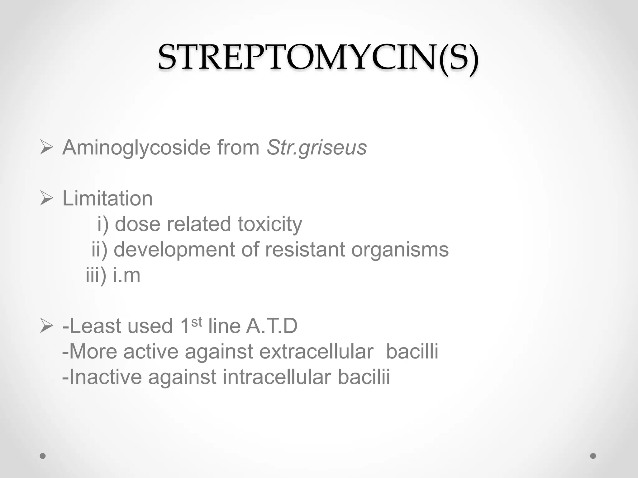 Anti Tubercular Drugs - Mechanism of Action and Adverse effects | PPTX