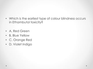 Anti Tubercular Drugs - Mechanism of Action and Adverse effects | PPTX