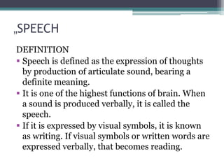 Mechanism and control of speech | PPTX