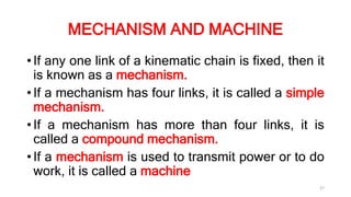 mechanism and machine mod 5.pptx | Robotics | Technology & Computing