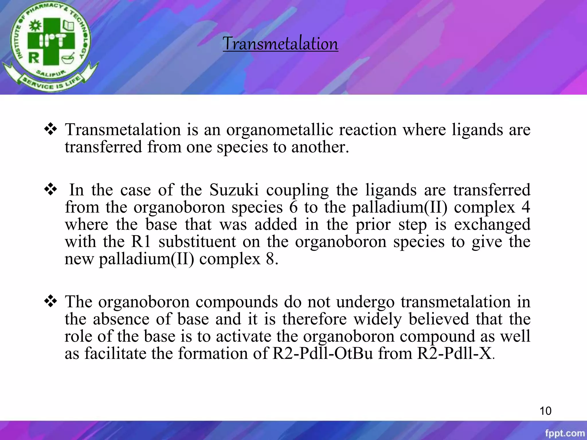 Mechanism and synthetic application of suzuki reaction | PPTX