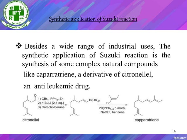 Mechanism and synthetic application of suzuki reaction | PPTX ...