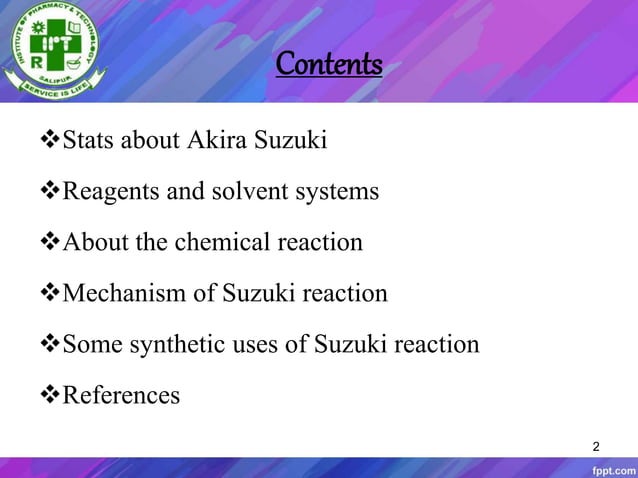 Mechanism and synthetic application of suzuki reaction | PPTX ...