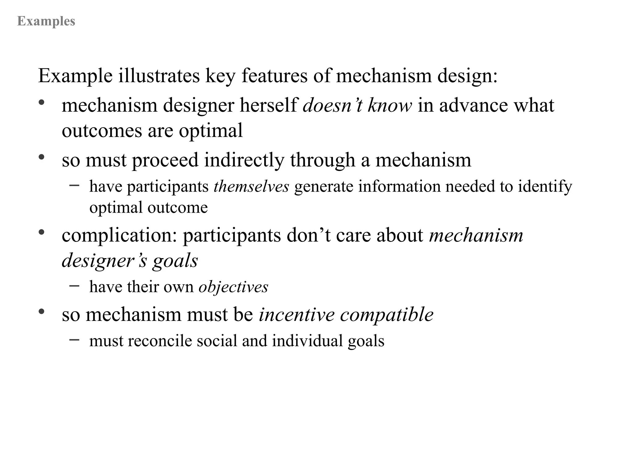Mechanism design theory examples and complexity | PPT