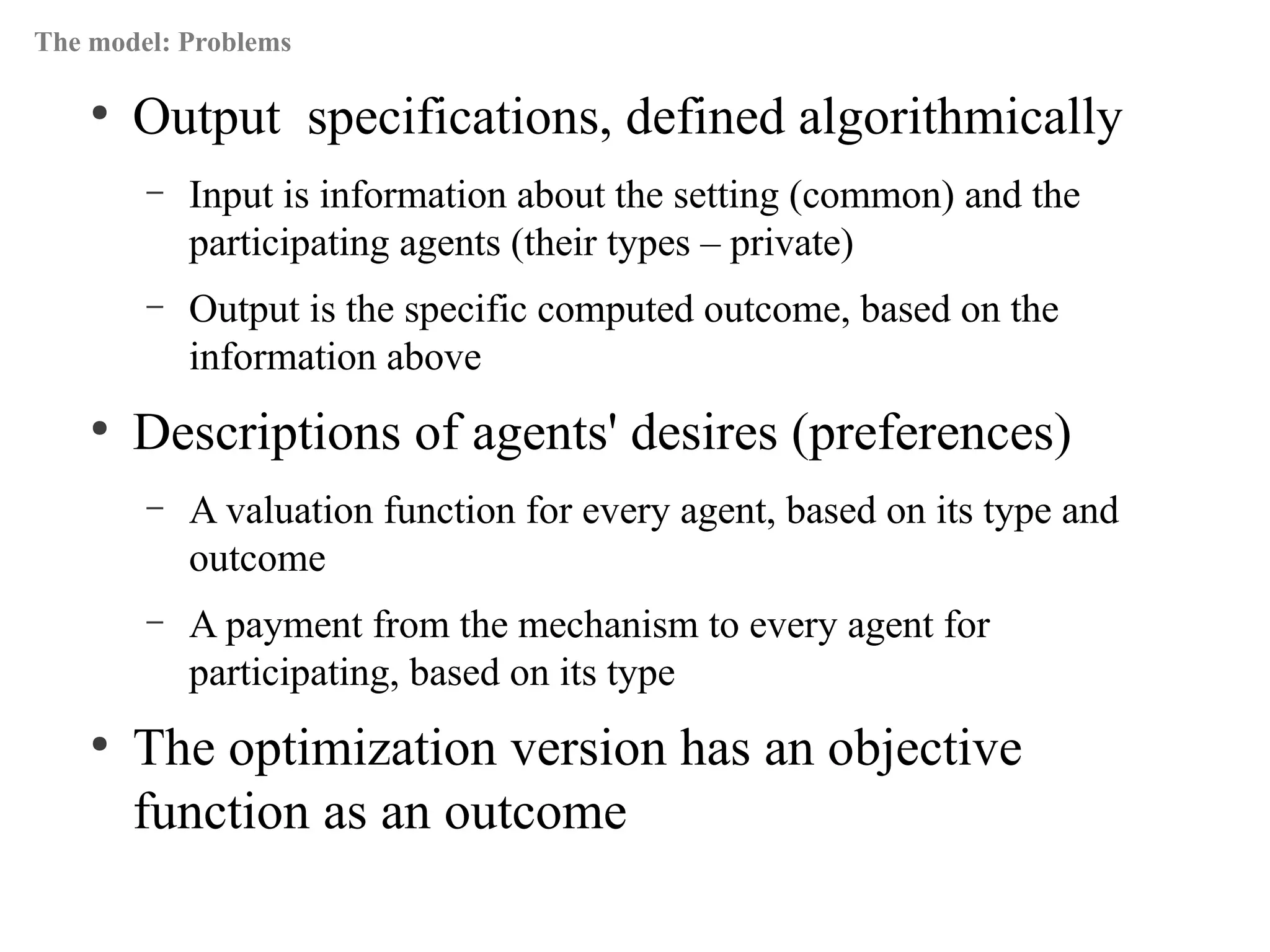 Mechanism design theory examples and complexity | PPT