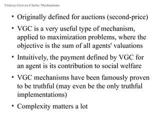 Mechanism design theory examples and complexity | PPT