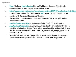 Mechanism design theory examples and complexity | PPT