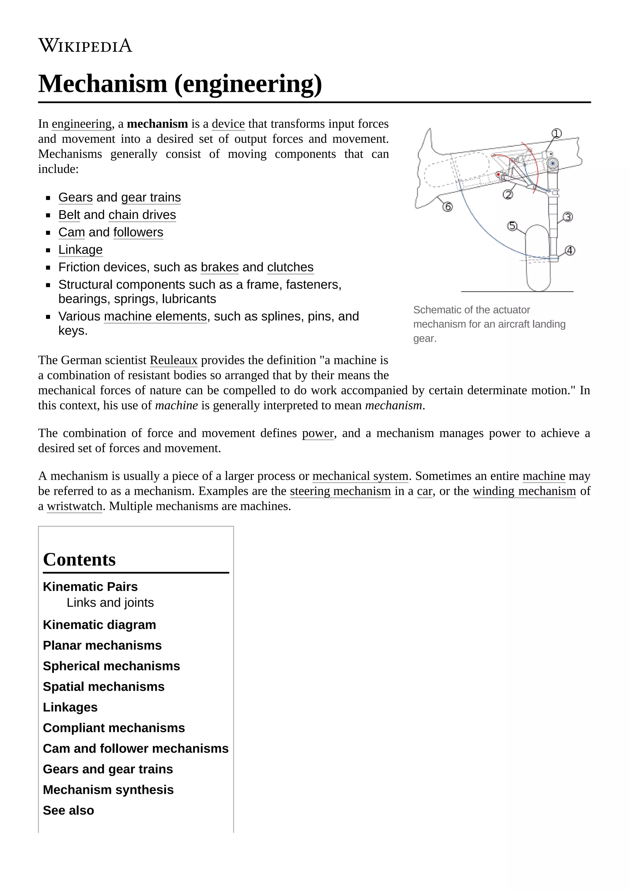 Mechanism (engineering) | PDF