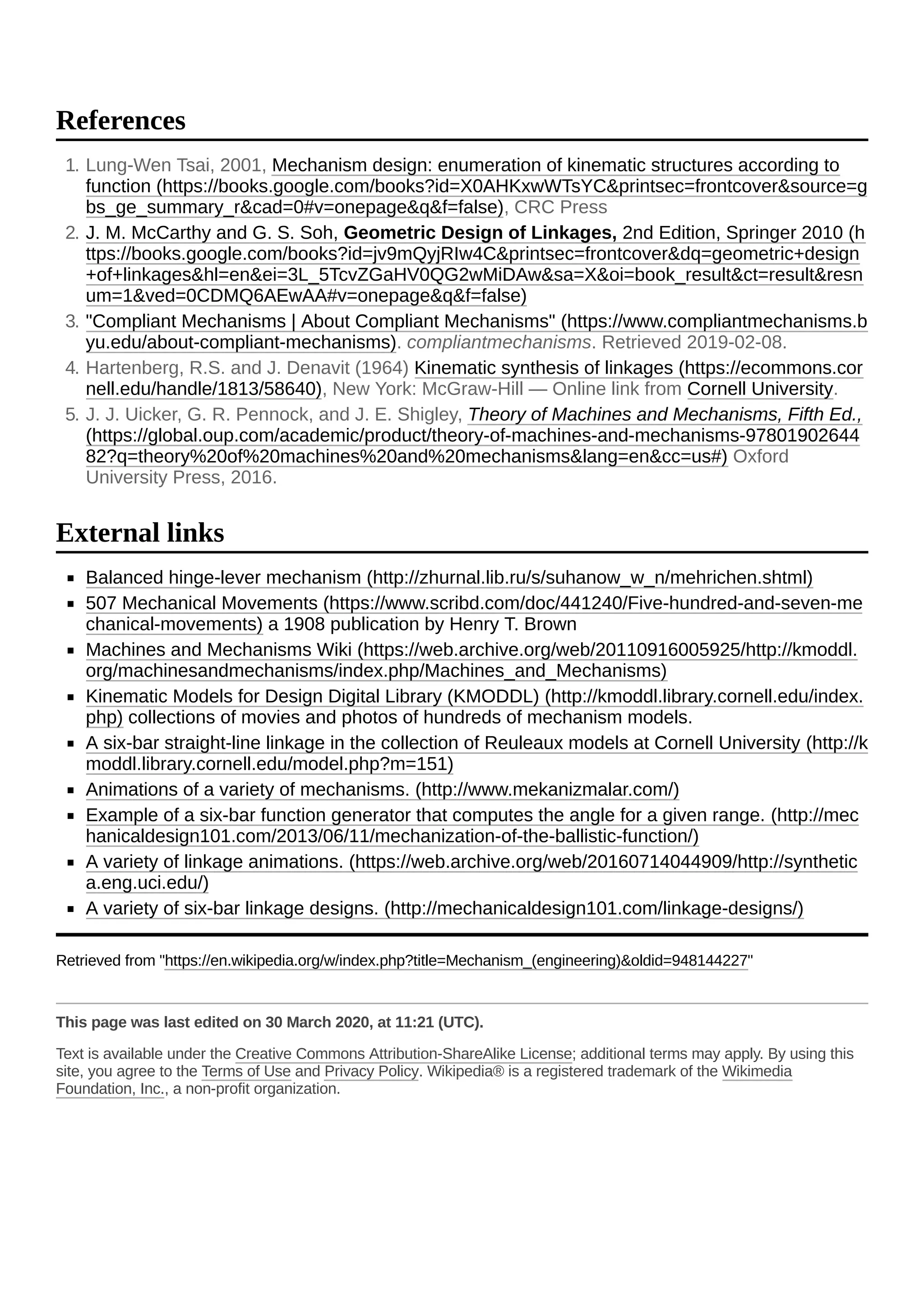 Mechanism (engineering) | PDF