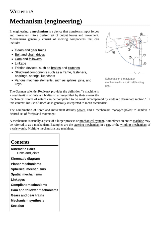 Mechanism (engineering) | PDF