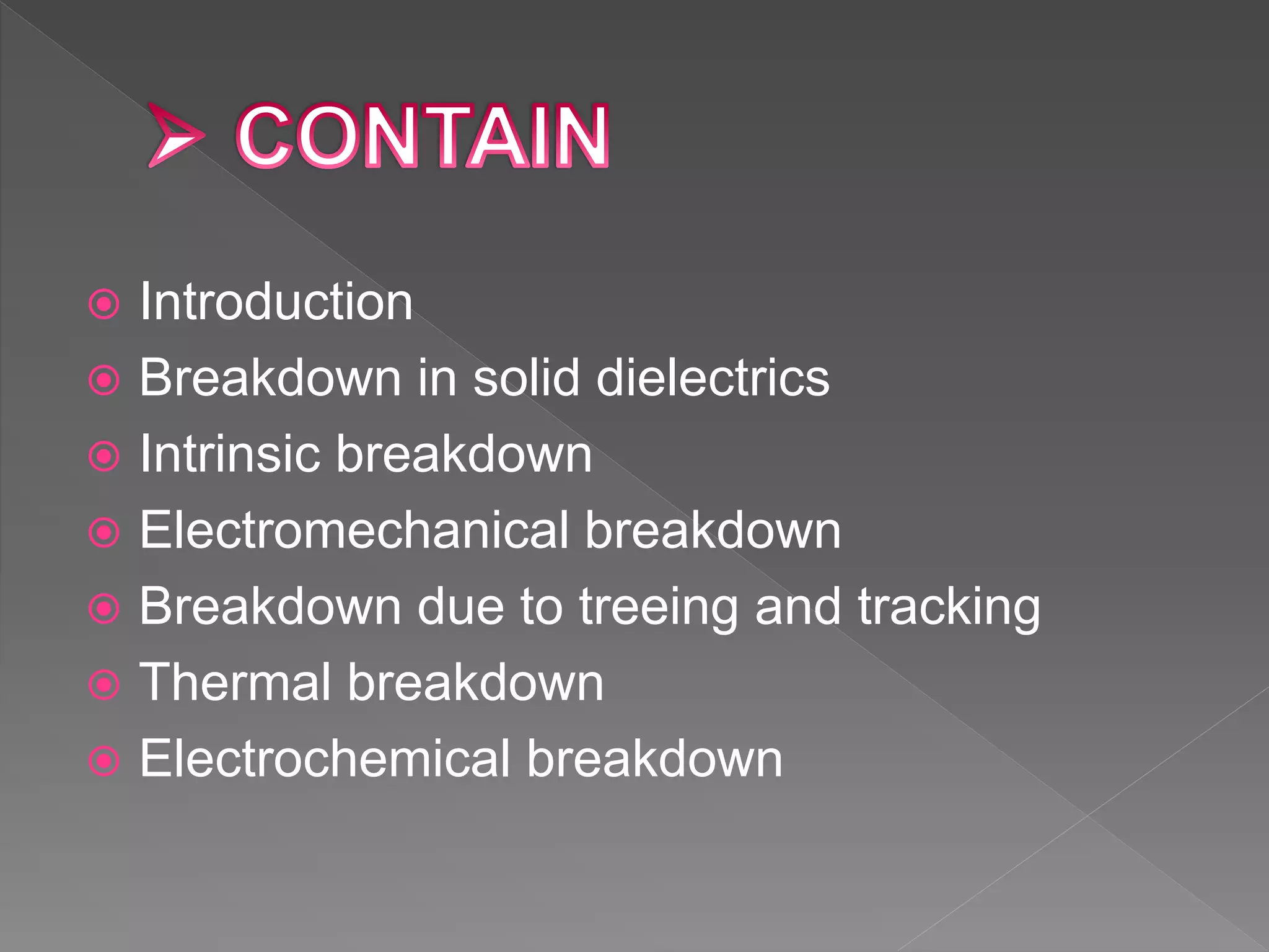 Mechanism for breakdown for | PPTX