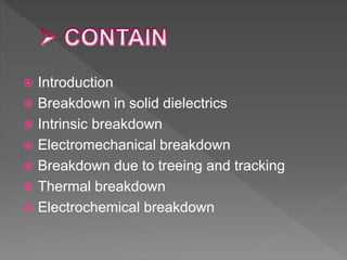 Mechanism for breakdown for | PPTX