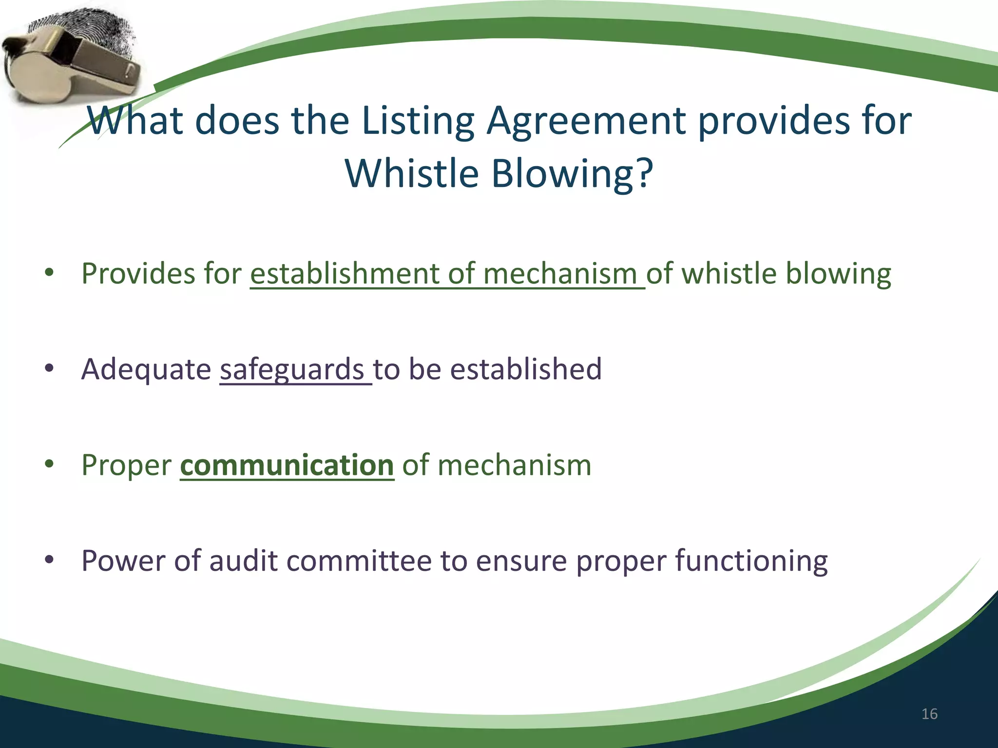 Mechanism for whistle blowing | PPTX