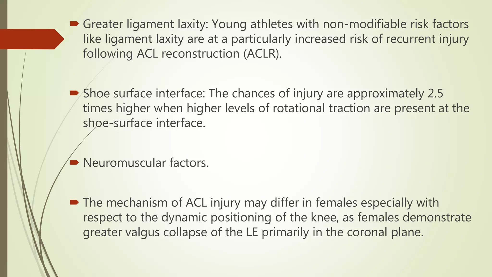 Mechanism of ACL InjURY | PPTX