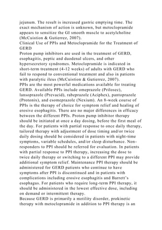 Mechanism of Action and Clinical Use of PPIs and Prokinetic Agents.docx