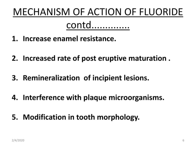 Mechanism of action of fluorides | PPTX