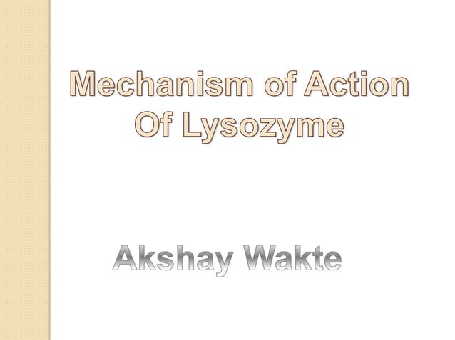 Mechanism of action of lysozyme | PPTX