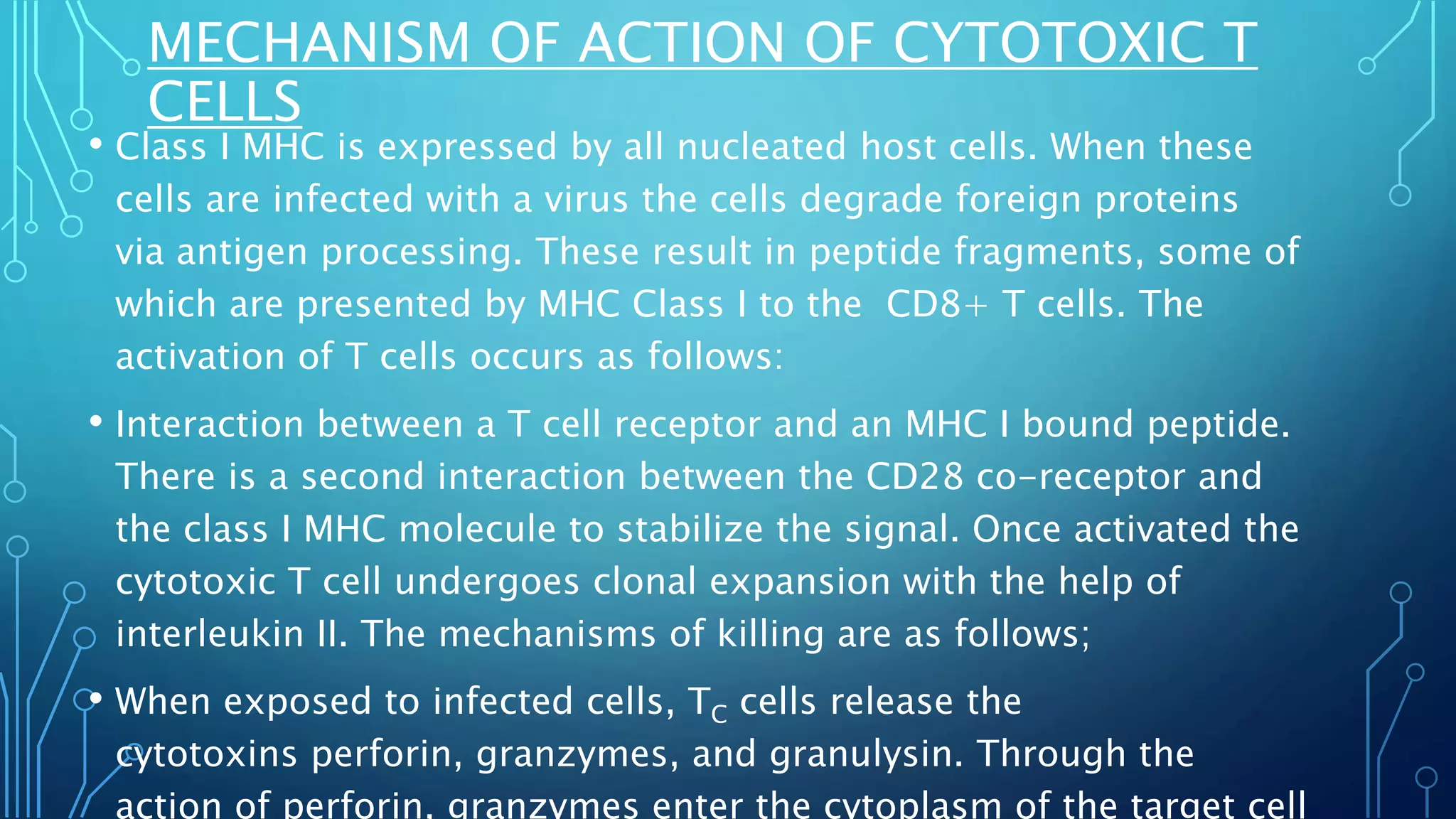 Mechanism of action of nk cells and cd8+ cells | PPTX