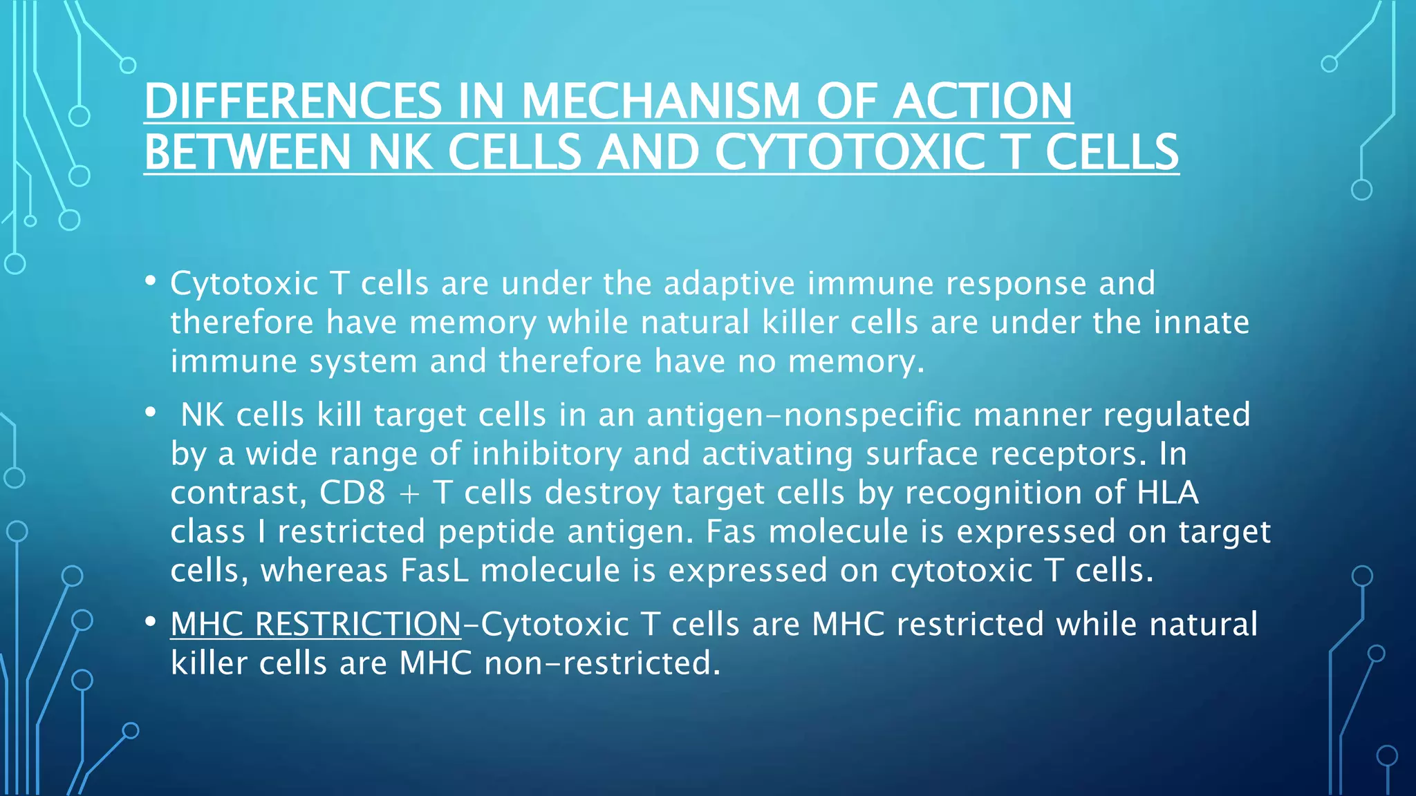 Mechanism of action of nk cells and cd8+ cells | PPTX