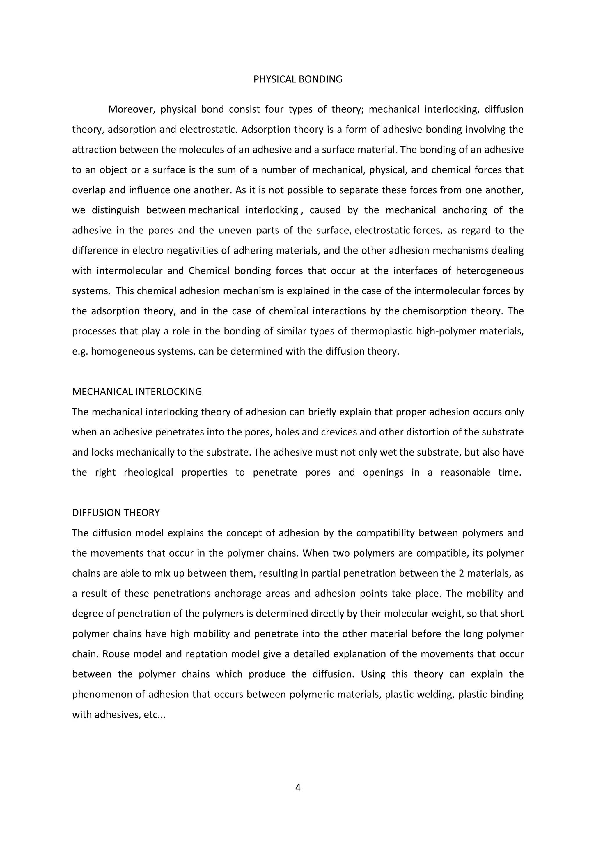 Mechanism of adhesion | DOCX