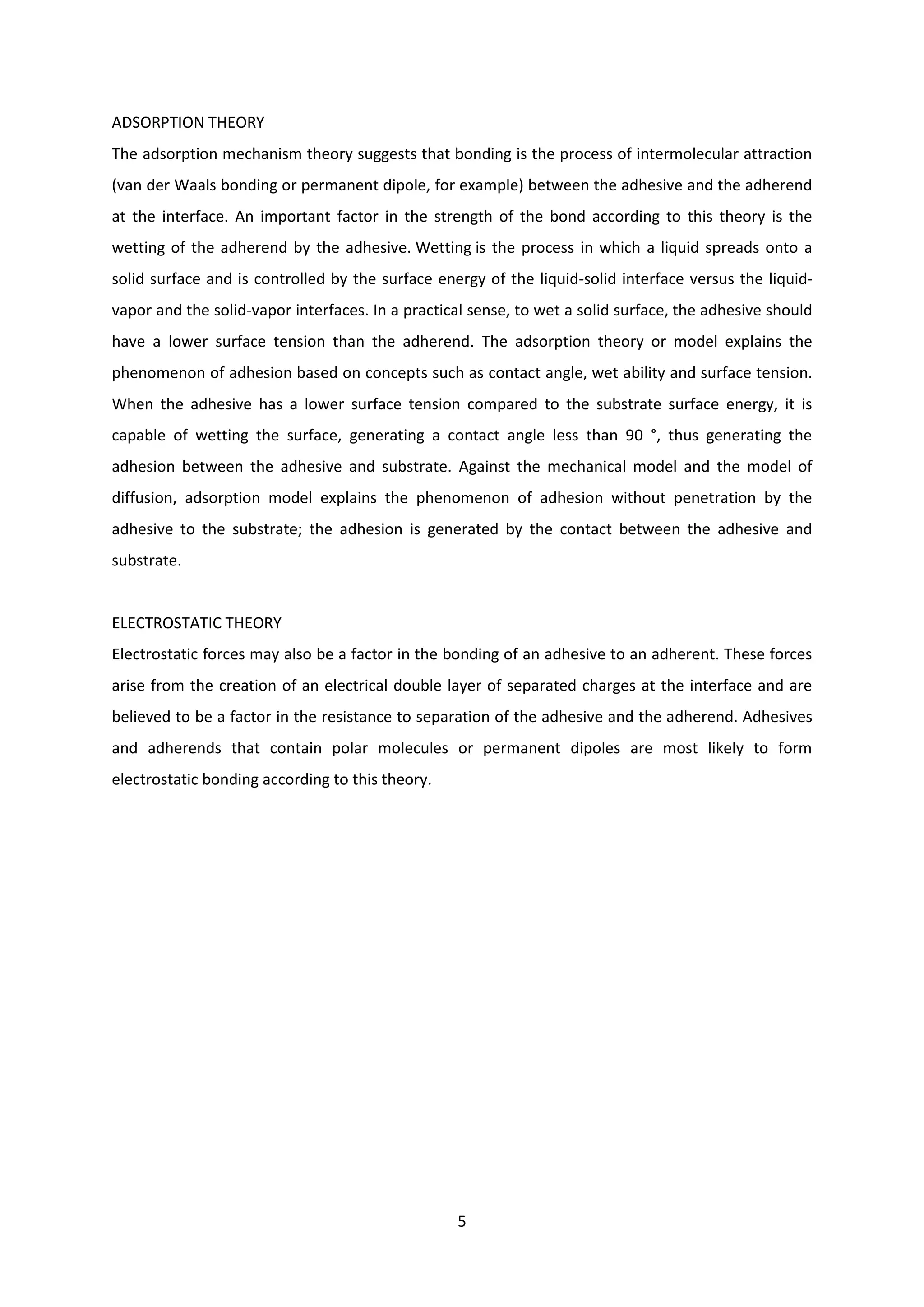 Mechanism of adhesion | DOCX