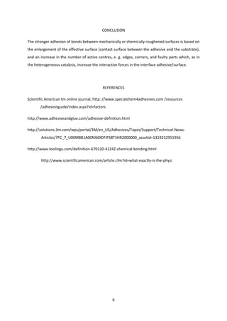 Mechanism of adhesion | DOCX