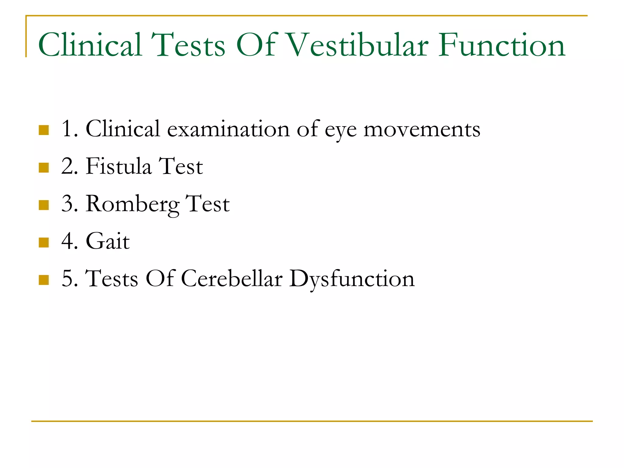 Mechanism of balance & vestibular function test Dr Utkal Mishra | PPSX