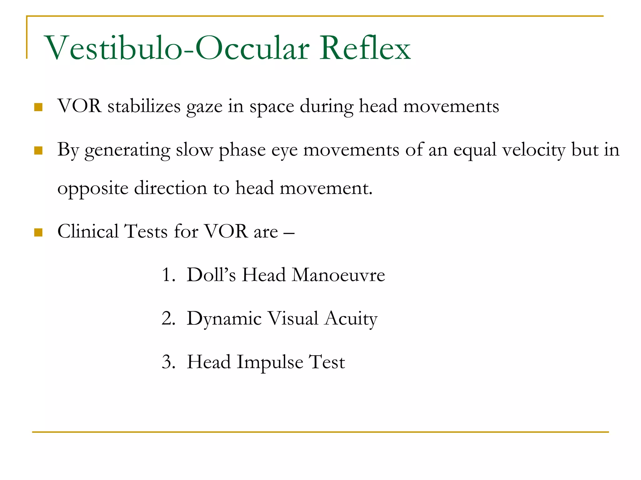 Mechanism of balance & vestibular function test Dr Utkal Mishra | PPSX