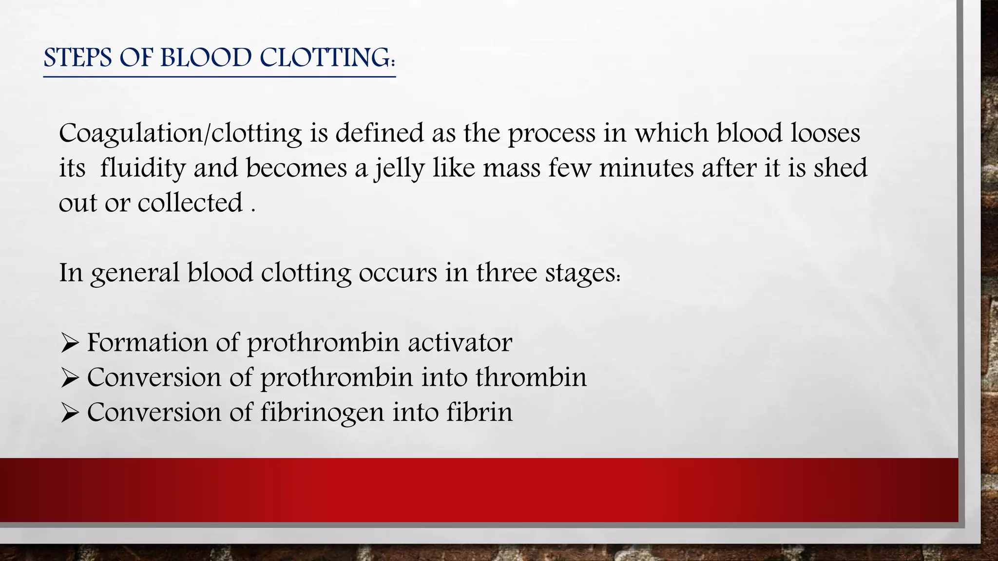Mechanism of blood clotting and blood dyscrasias | PPTX