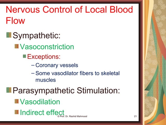 Mechanism of blood flow control-II | PPT