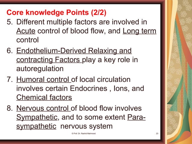Mechanism of blood flow control-II | PPT