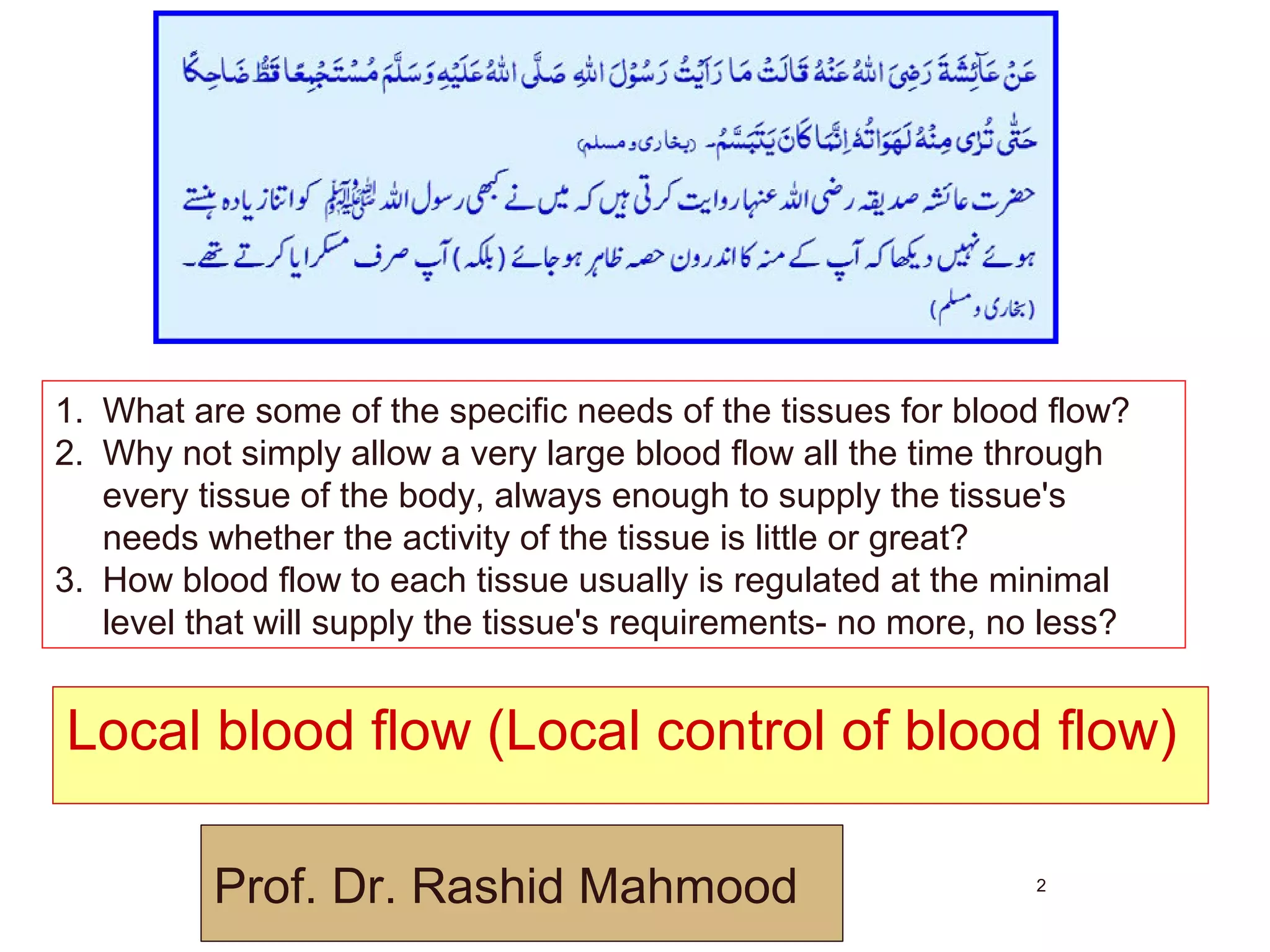 Mechanism of blood flow control-I | PPT