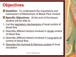 Mechanism of blood flow control-I | PPT