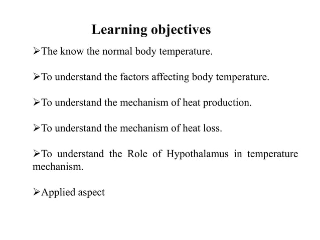 Mechanism of body temperature | PPTX | Endocrine and Metabolic Diseases ...