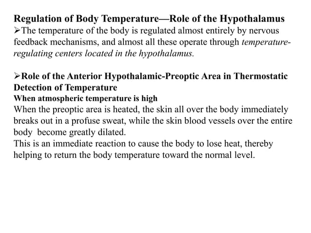 Mechanism of body temperature | PPTX | Endocrine and Metabolic Diseases ...