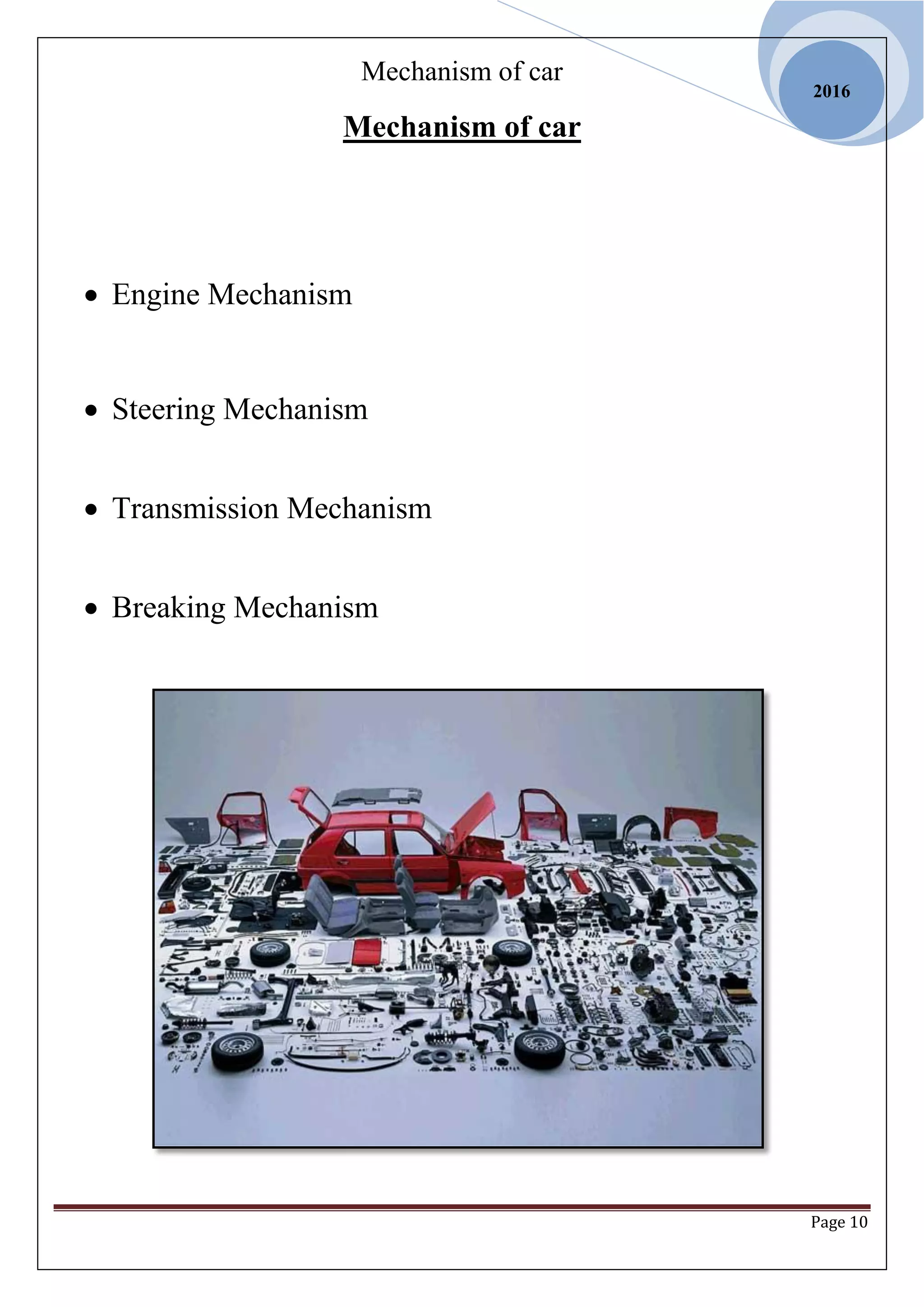 Mechanism of car | PDF