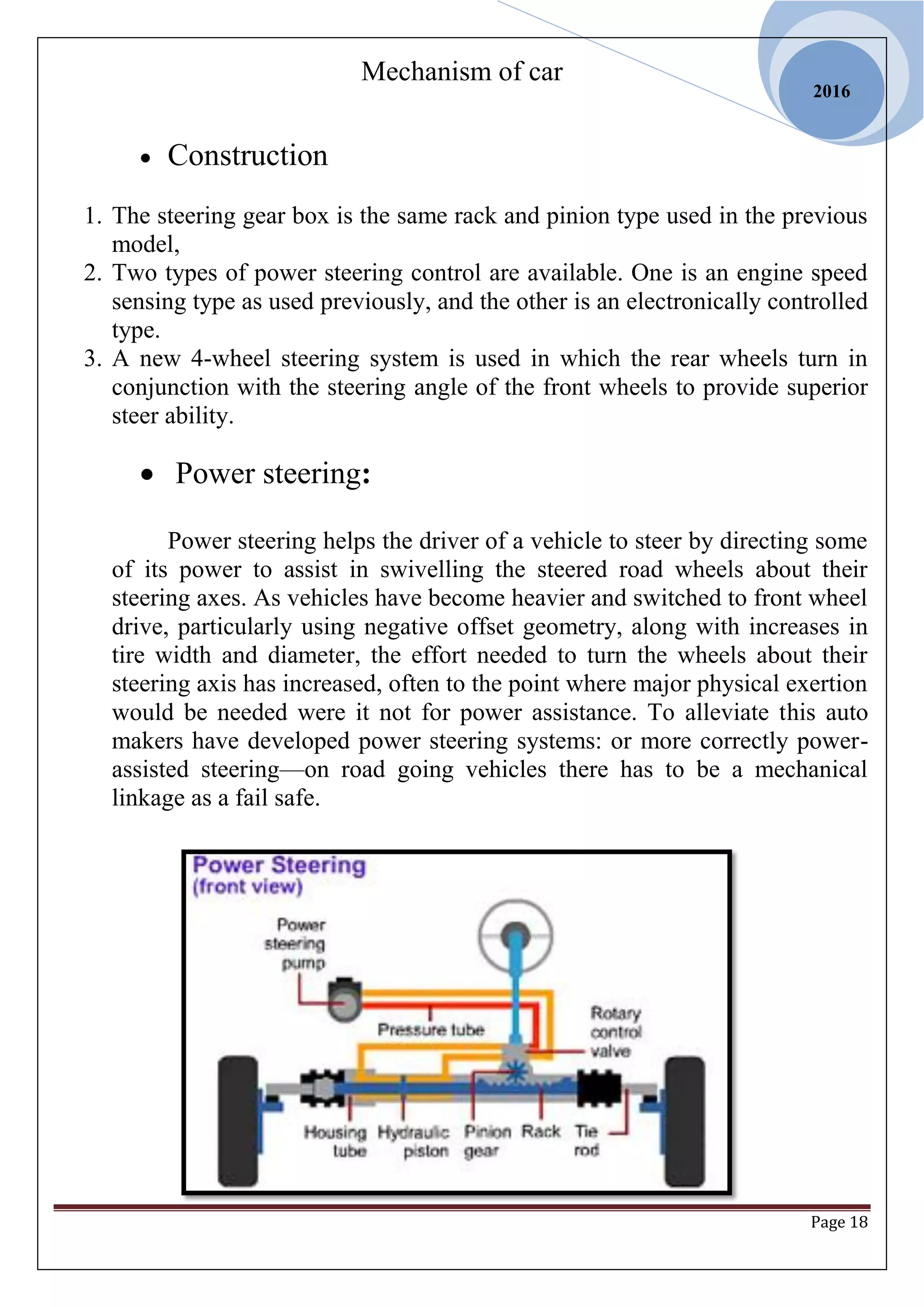 Mechanism of car | PDF