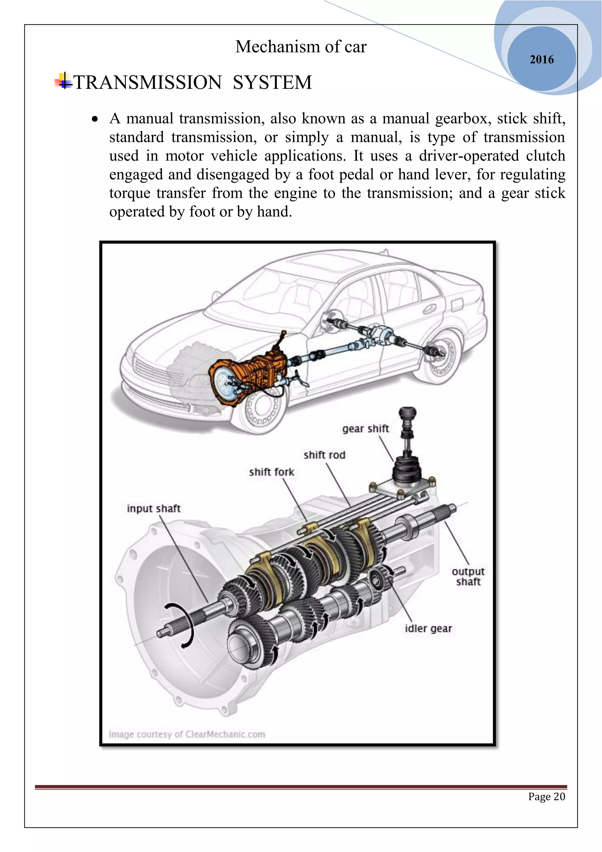 Mechanism of car | PDF