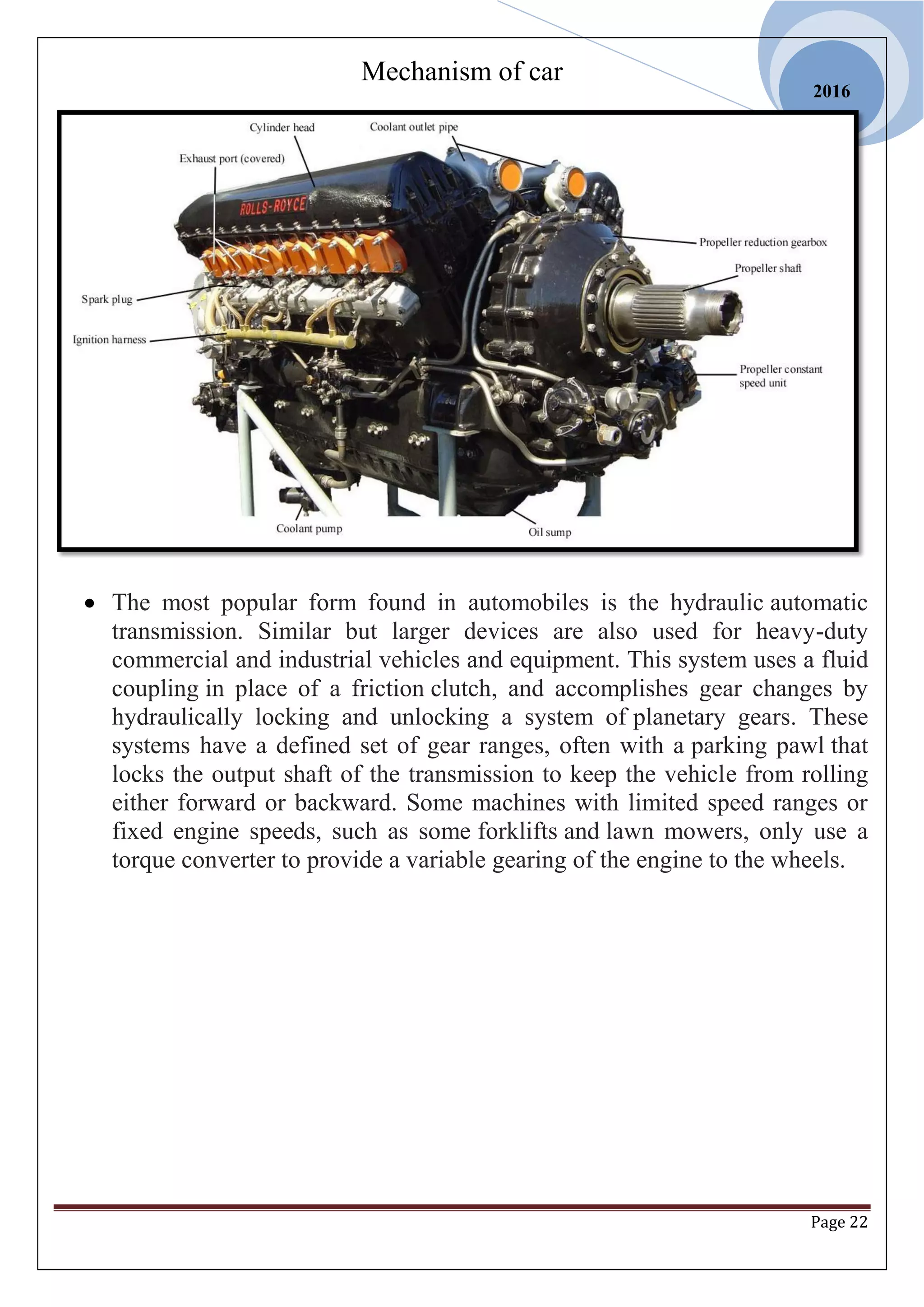 Mechanism of car | PDF