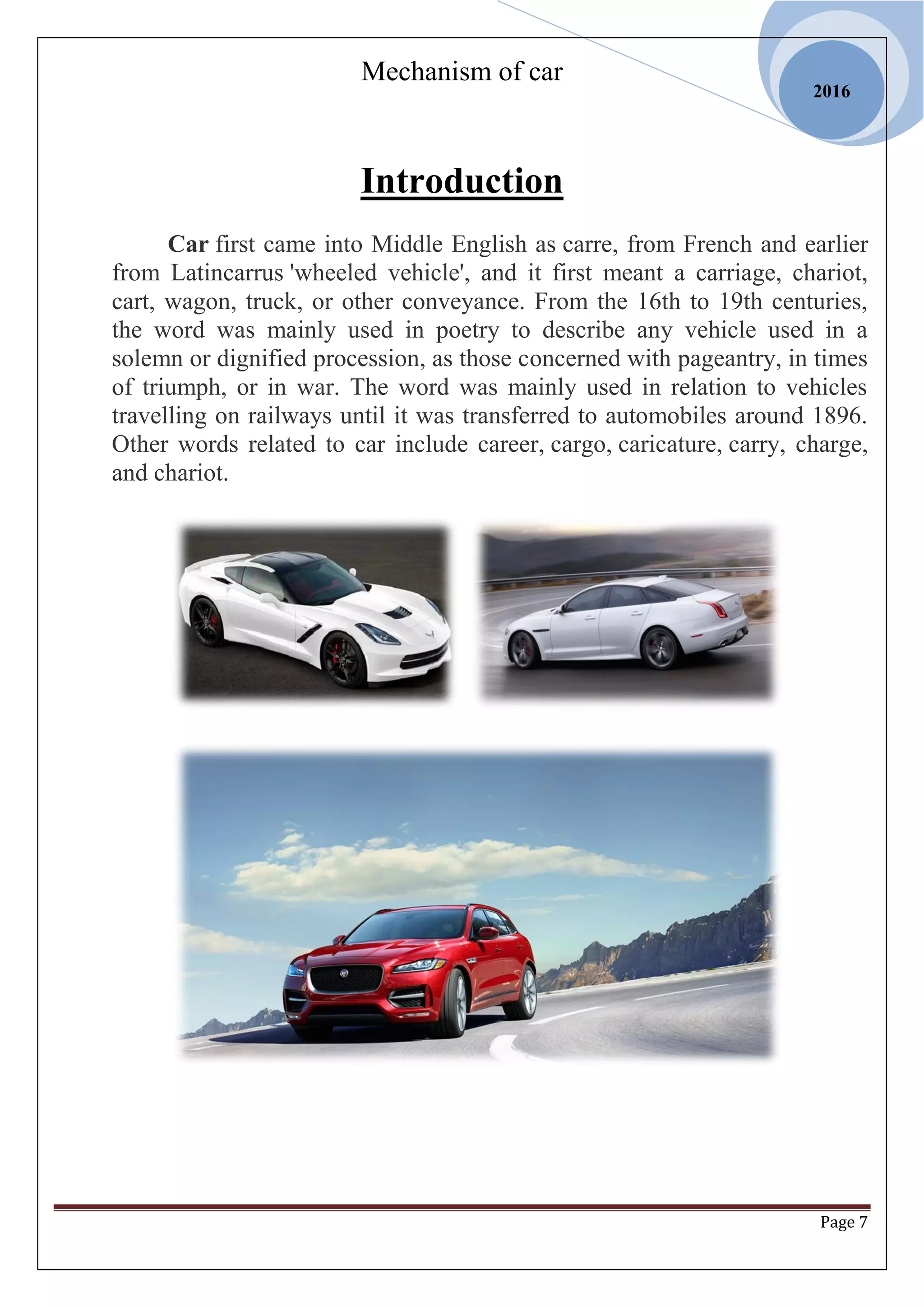 Mechanism of car | PDF