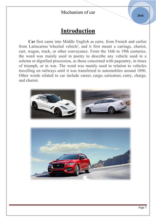 Mechanism of car | PDF