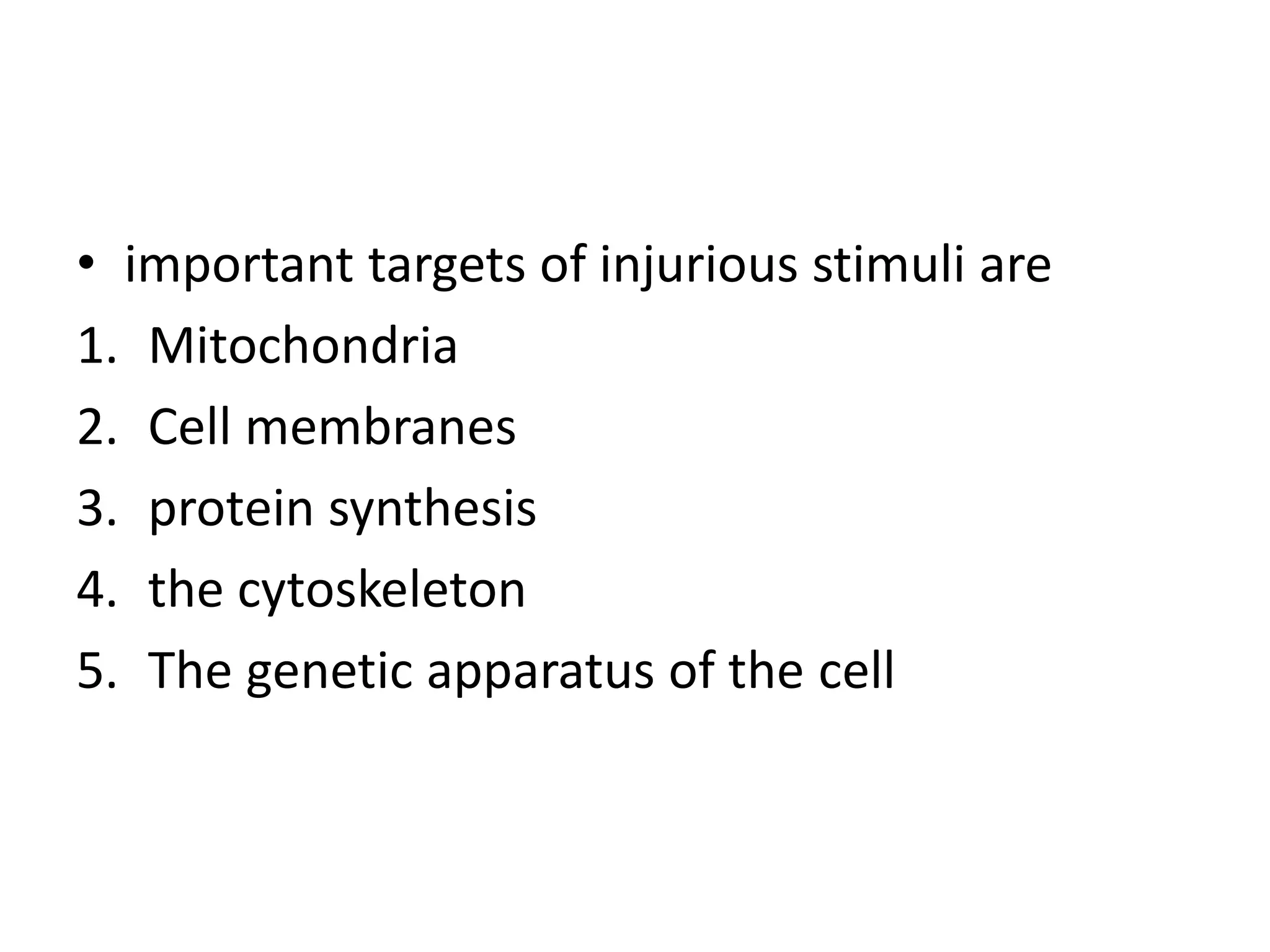 Mechanism of cell injury Pathophysiology | PDF