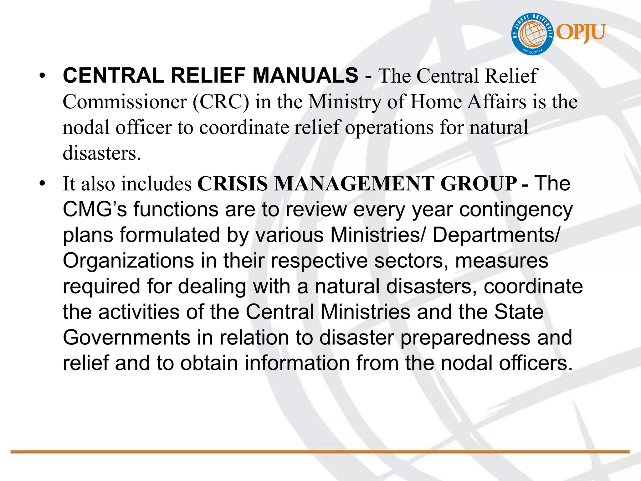 Mechanism of disaster management in india | PPTX