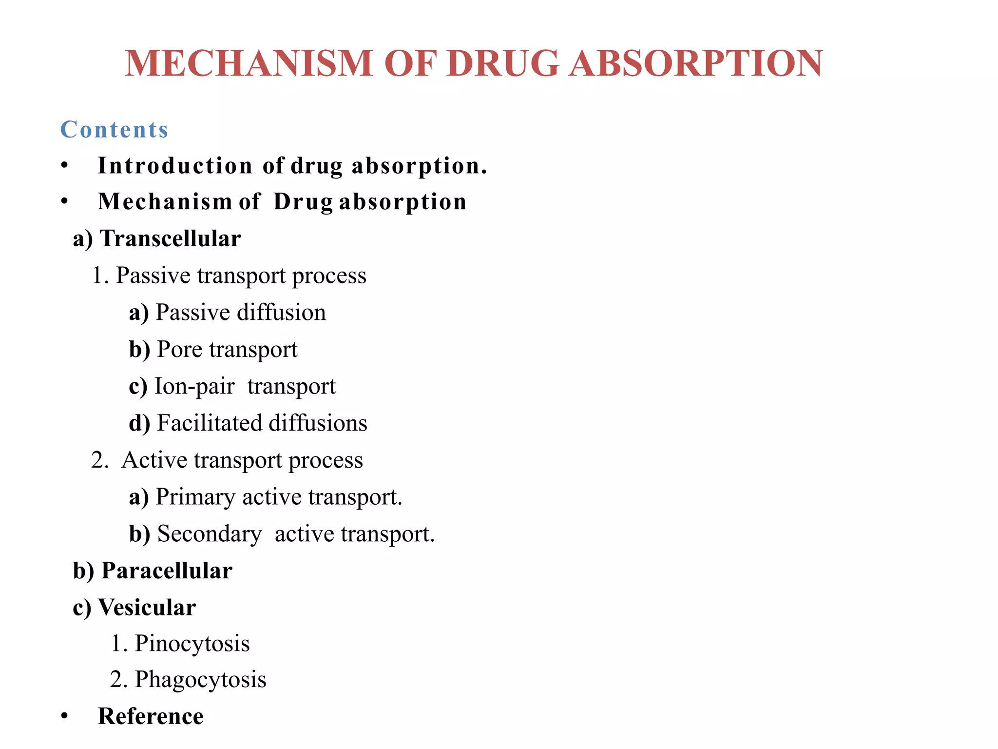 Mechanism of drug absorption | PPTX