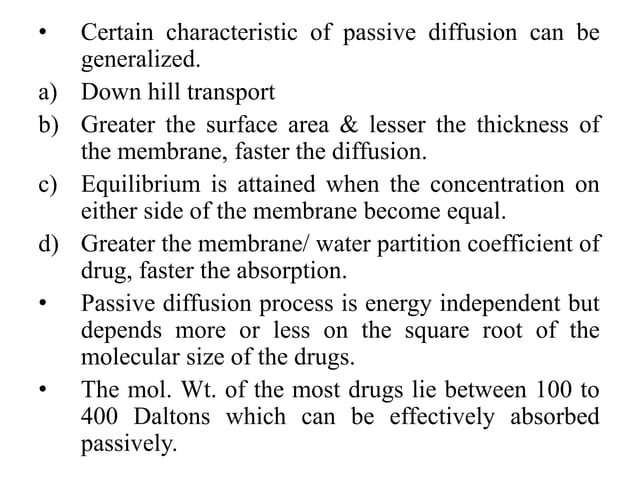 Mechanism of drug absorption | PPTX | Chemistry | Science